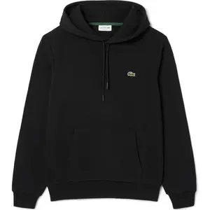 Lacoste Cotton Fleece Pullover Hoodie - Black