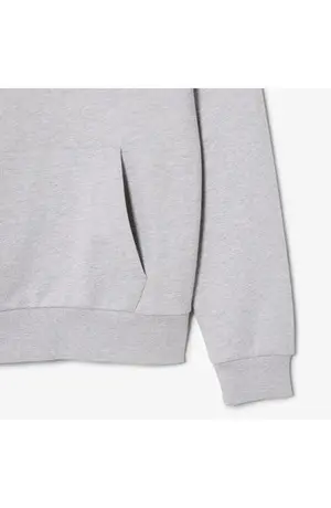 Lacoste Cotton Fleece Pullover Hoodie - Silver Chine