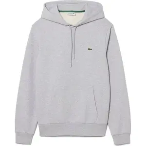 Lacoste Cotton Fleece Pullover Hoodie - Silver Chine
