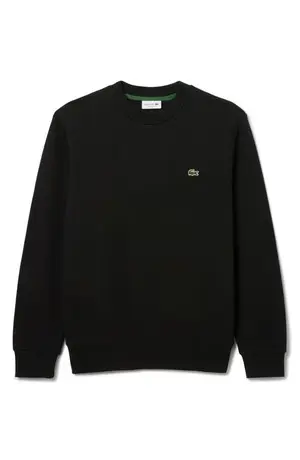 Lacoste Cotton Fleece Crewneck Sweatshirt - Black