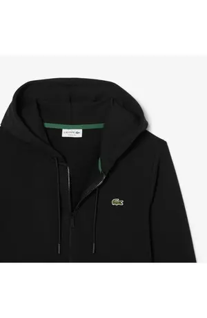 Lacoste Cotton Fleece Zip Hoodie - Black