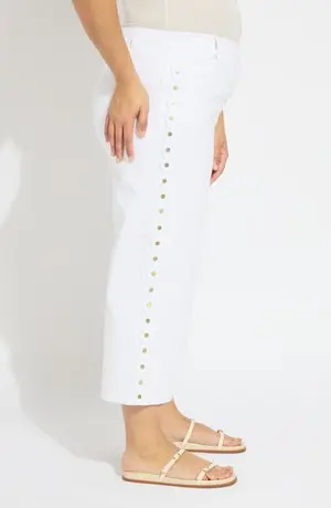 Lyssé Willa Scallop Studded Crop Jeans