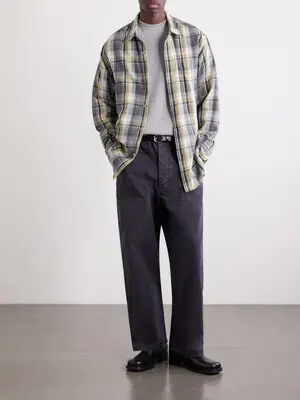 ORSLOW Waffle-knit Cotton-blend Long Sleeve T-shirt