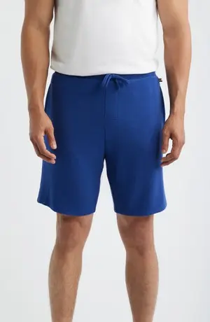 BOSS Ribbed Pajama Shorts - Medium Blue