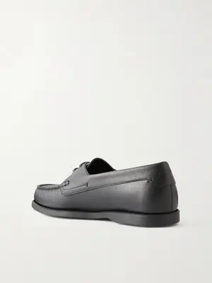 Brioni Leather Boat Shoes - Black