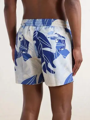 Frescobol Carioca Straight-leg Mid-length Printed Swim Shorts - Blue