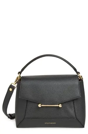 Strathberry Mosaic Leather Top Handle Bag - Black