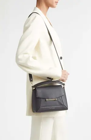 Strathberry Mosaic Leather Top Handle Bag - Black