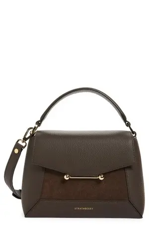 Strathberry Mosaic Leather Top Handle Bag - Dkchoclt