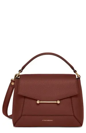 Strathberry Mosaic Leather Top Handle Bag - Walnut