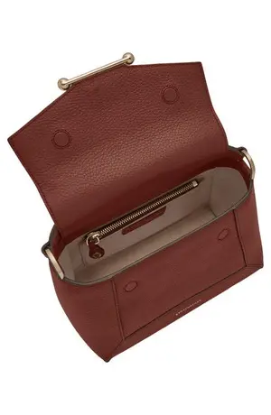 Strathberry Mosaic Leather Top Handle Bag - Walnut
