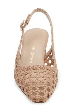 STUART WEITZMAN Stassi Woven Slingback Pumps - Adobe