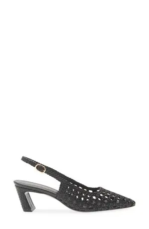 STUART WEITZMAN Stassi Woven Slingback Pumps - Black