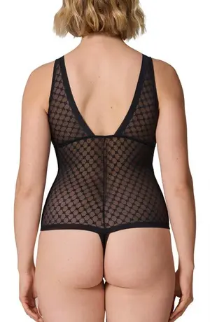 Simone Perele Plume Embroidered Bodysuit - Black