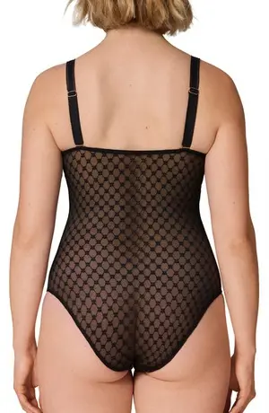 Simone Perele Plume Embroidered Underwire Shaping Bodysuit - Black
