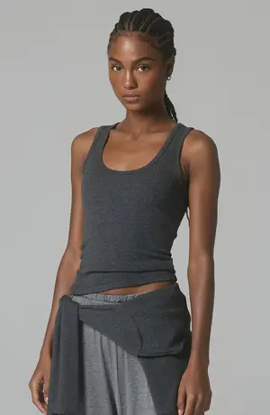 THIRTY YEARS Demi Ribbed Tank - Slate