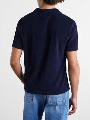 Thom Sweeney Terry-cotton Polo Shirt - Blue