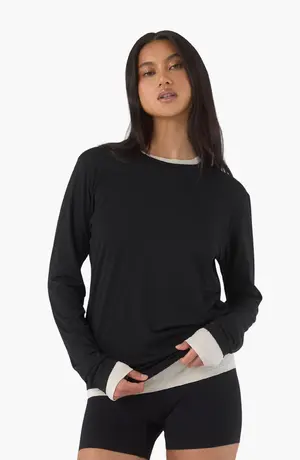THIRTY YEARS Modal Long Sleeve Tee Black