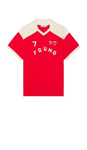 FOUND Collar Print Jersey - Red
