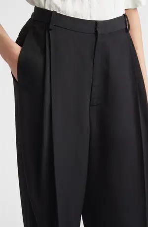 Proenza Schouler Clementina Pleated Twill Trousers - Black