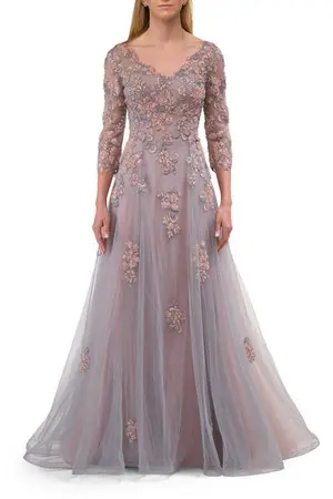 La Femme Two Tone Evening Dresses