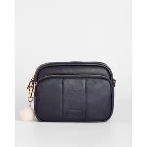 POM POM LONDON Original Plus Crossbody Bag - Navy