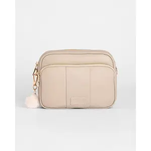 POM POM LONDON Original Plus Crossbody Bag - Stone