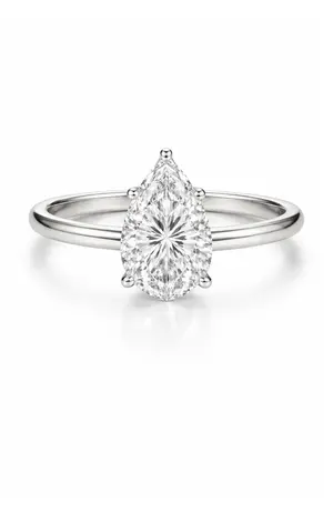 DLORIA 2 Ct. Pear-cut Moissanite Vvs1 Ring - Silver