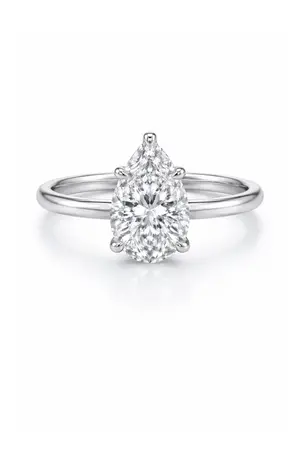 DLORIA 2 Ct. Pear-cut Moissanite Vvs1 Ring - Silver