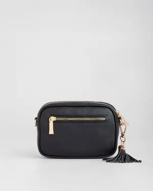 POM POM LONDON City Mini Crossbody Bag - Black