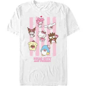 HELLO KITTY Stripes And Friends Graphic T-shirt - White