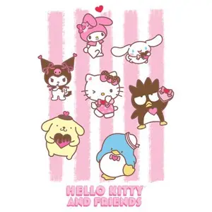 HELLO KITTY Stripes And Friends Graphic T-shirt