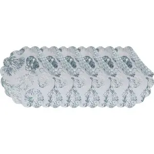 C&F HOME Cerulean Breeze Reversible Round Set Of 6 Placemats 17 - Blue