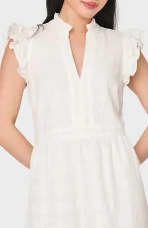 GIBSONLOOK Flutter Sleeve Cotton Maxi Dress - White