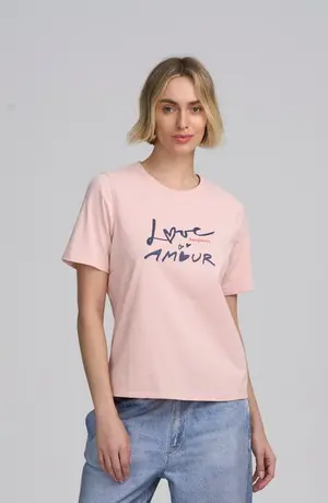 ELLE COLLECTION Graphic T-shirt - Blush