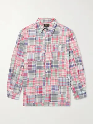 BEAMS Patchwork Checked Cotton Jacket