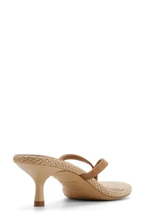 Aldo Heeled Thong Sandals - Medium Brown