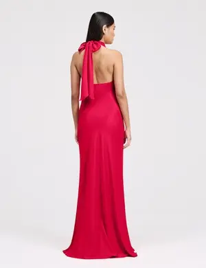 GHOST LONDON Elara Cowl Front Maxi Dress - Raspberry