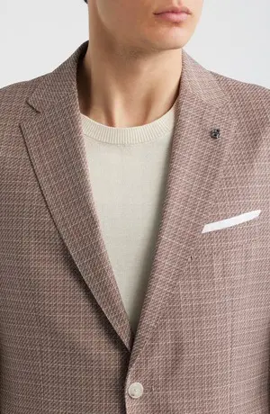 BOSS Hutson Slim-fit Virgin Wool Sport Coat - Open Red
