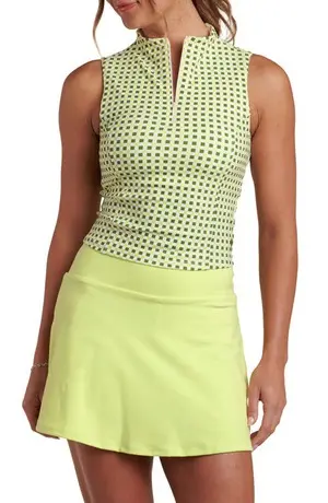 La Blanca Checkpoint Sleeveless Golf Top - Lime