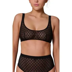 Simone Perele Plume Embroidered Bralette - Black