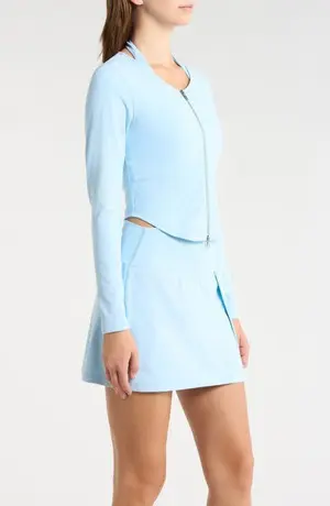 Year Of Ours Crop Zip Cardigan - Sky