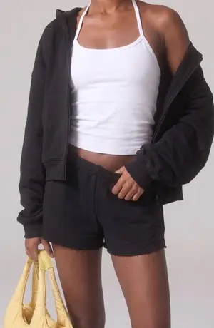 THIRTY YEARS Mid-rise French Terry Sweatshorts - Black