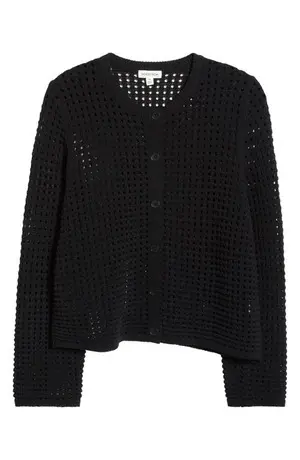 Nordstrom Open Stitch Cardigan - Black