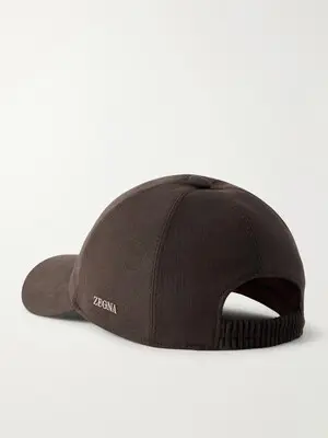 Zegna Oasi Linen Baseball Cap - Brown
