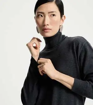 Brunello Cucinelli Cashmere Monili-trim Rollneck Sweater - Black