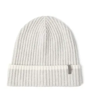Brunello Cucinelli Cashmere Beanie With Monili Beading - White