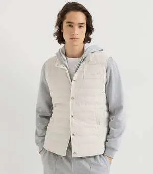 Brunello Cucinelli Bonded Taffeta Down Gilet - Beige