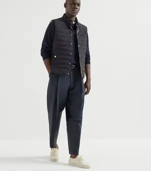 Brunello Cucinelli Bonded Taffeta Down Gilet - Blue