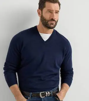 Brunello Cucinelli Cashmere V-neck Sweater - Blue